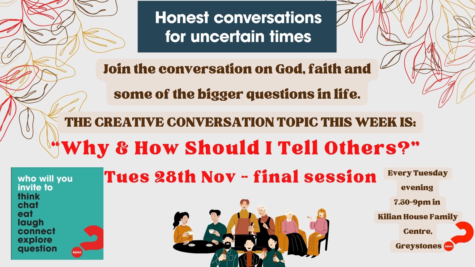 Come along on Tuesday evenings and Join the Conversation? - Greystones ...